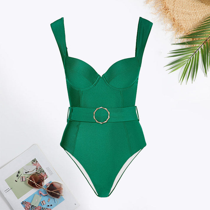 Belted Backless Twist Front Swimsuit – durantgrace